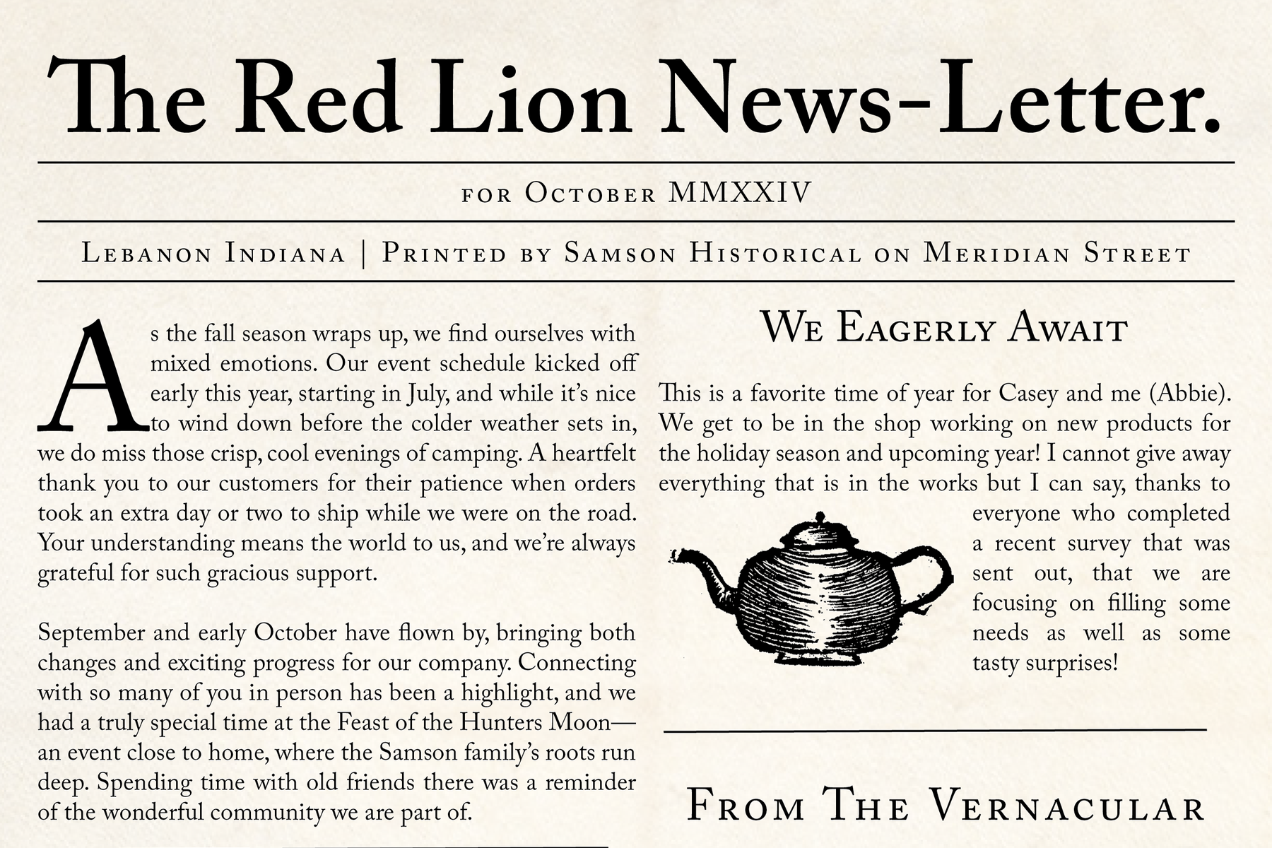 The Red Lion News-Letter - Samson Historical